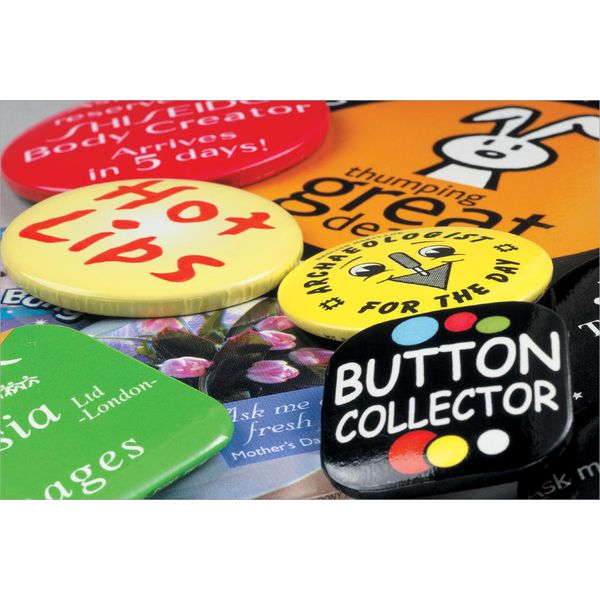 Printed Button Badge (Oblong) | Branding Ovation | Logo Printed ...