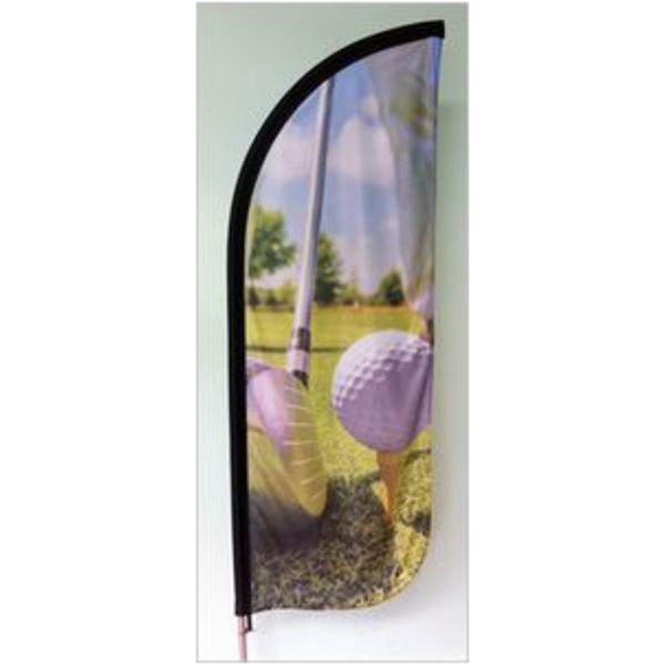 Printed Small Round Feather Flag Banner With Spiked Base