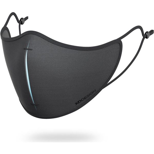 Printed Black reusable face mask. XD design lightweight three layer ...