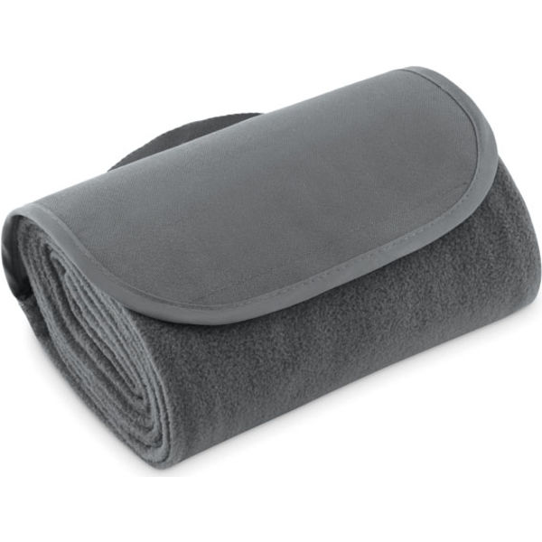 Promotional Grey fleece blanket - promotional foldable blanket ...