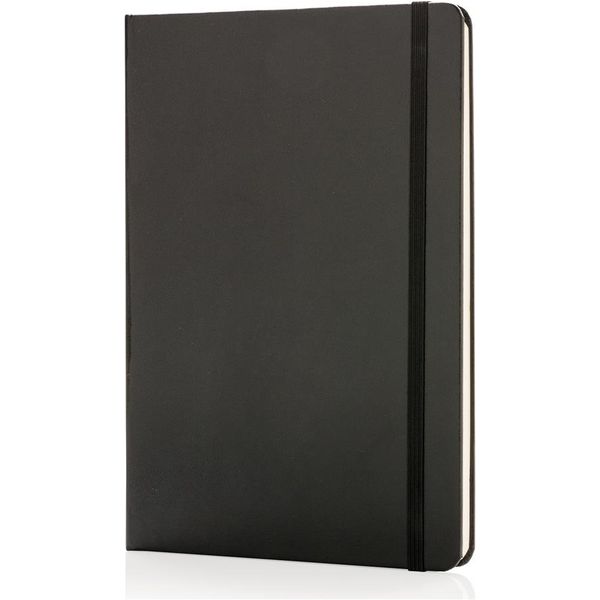 Printed Black A5 notebook plain pages - promotional sketchbook A5 ...