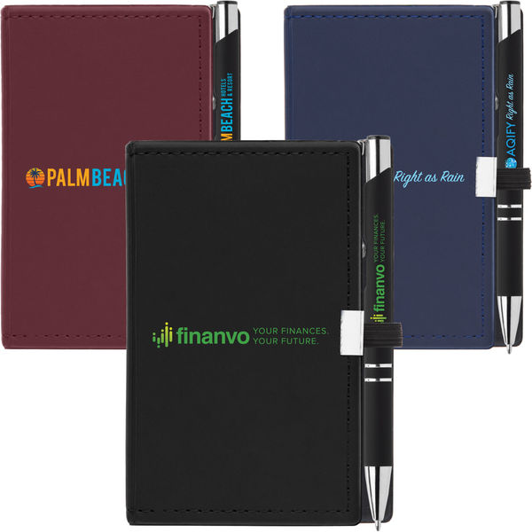 Printed Note Caddy & Tres-Chic Pen Gift Set | Branding Ovation | Logo ...