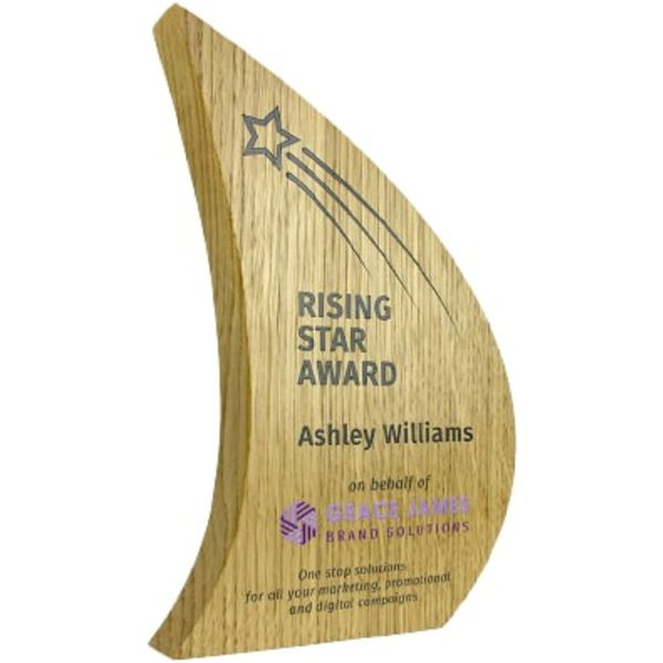 Printed Small Real Wood Block Awards with Acrylic Face Plate - Simple ...