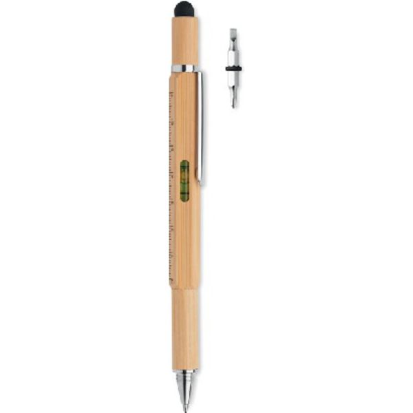 Printed Spirit Level Pen In Bamboo