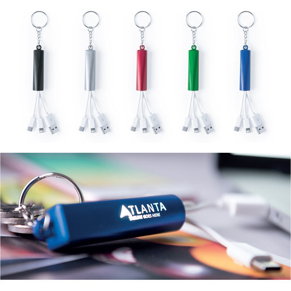 Promotional Laser Engrave Charger Cable Keyring | Branding Ovation ...