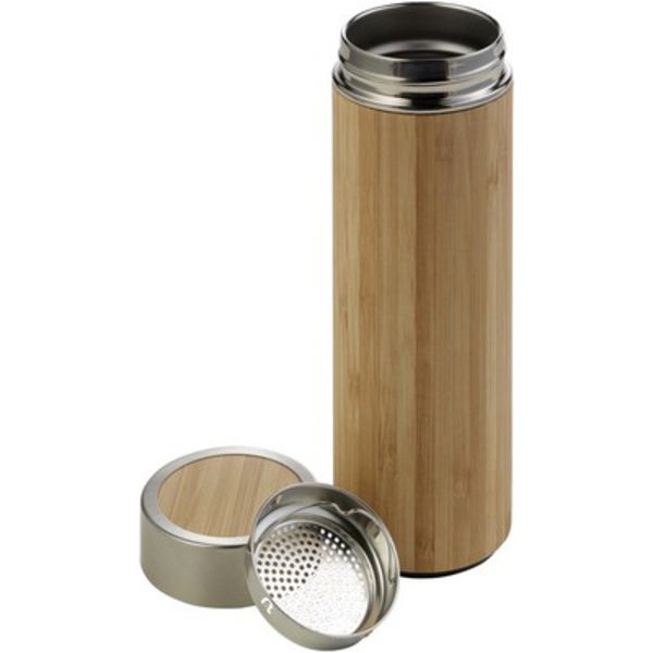Printed Bamboo vacuum flask 420 ml