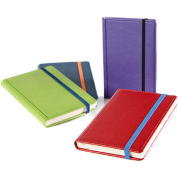 Promotional A5 Case Bound Notebook With Elastic Strap And Edge Stitch ...