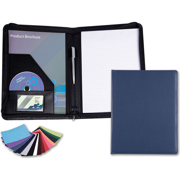 Printed Belluno Pu A4 Zipped Conference Folder