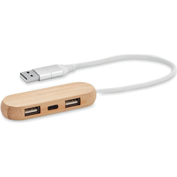 Promotional 3 Port USB Hub With Dual Input | etc. Branding Ltd
