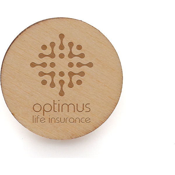 Printed Small Round Wooden Badge (UK Stock)